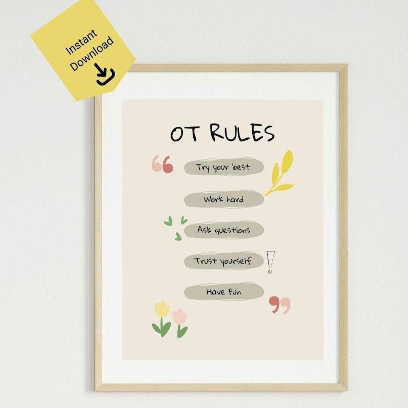 Occupational Therapist Poster, Printable Wall Art, OT Clinic Decor ...
