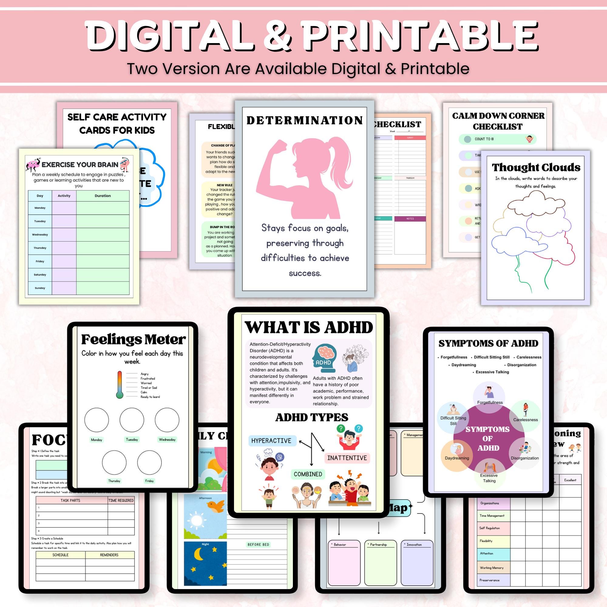 ADHD Worksheets for Kids: 200+ Page Activity Bundle (digital Download ...