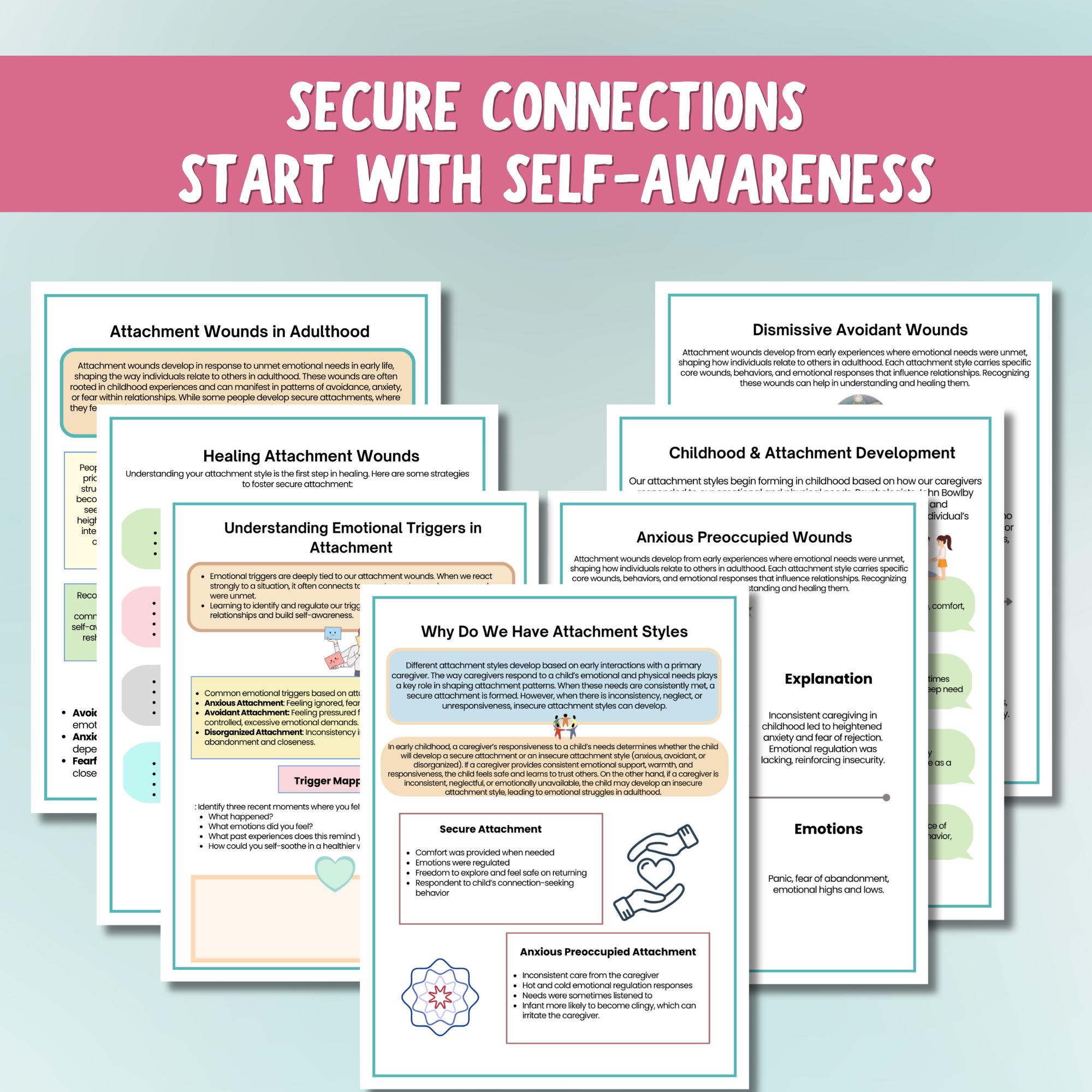 Attachment Theory Worksheets Bundle, Psychology & Counseling Printable ...