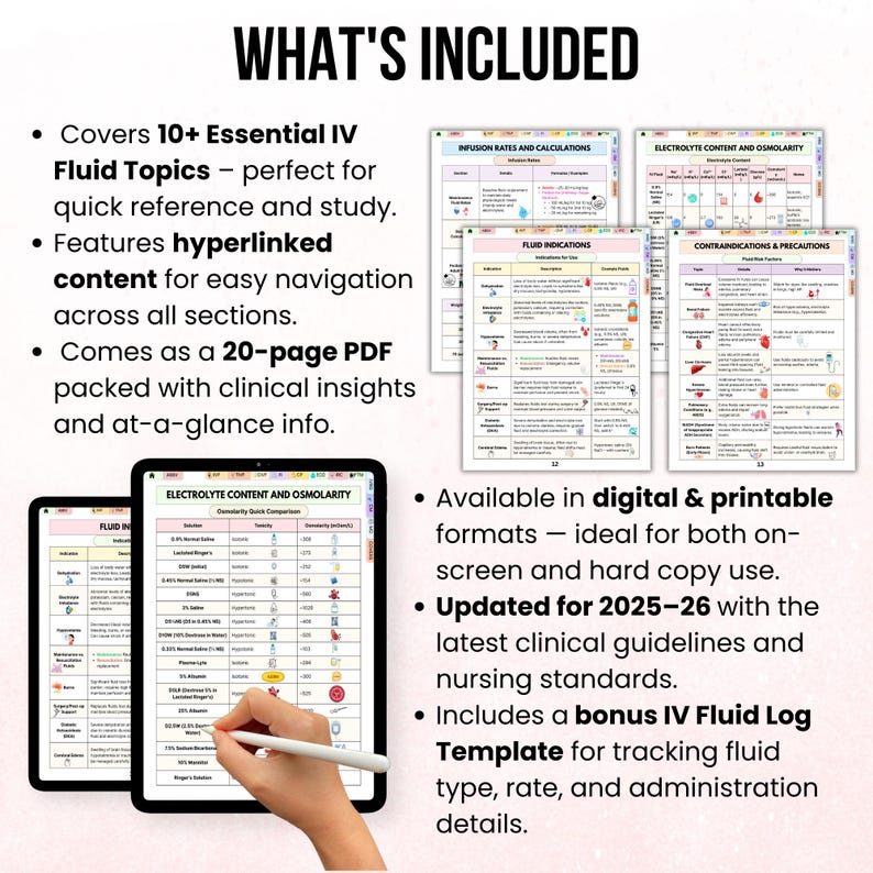 IV Fluids Cheat Sheets, Nursing School Study Guide, IV Therapy ...
