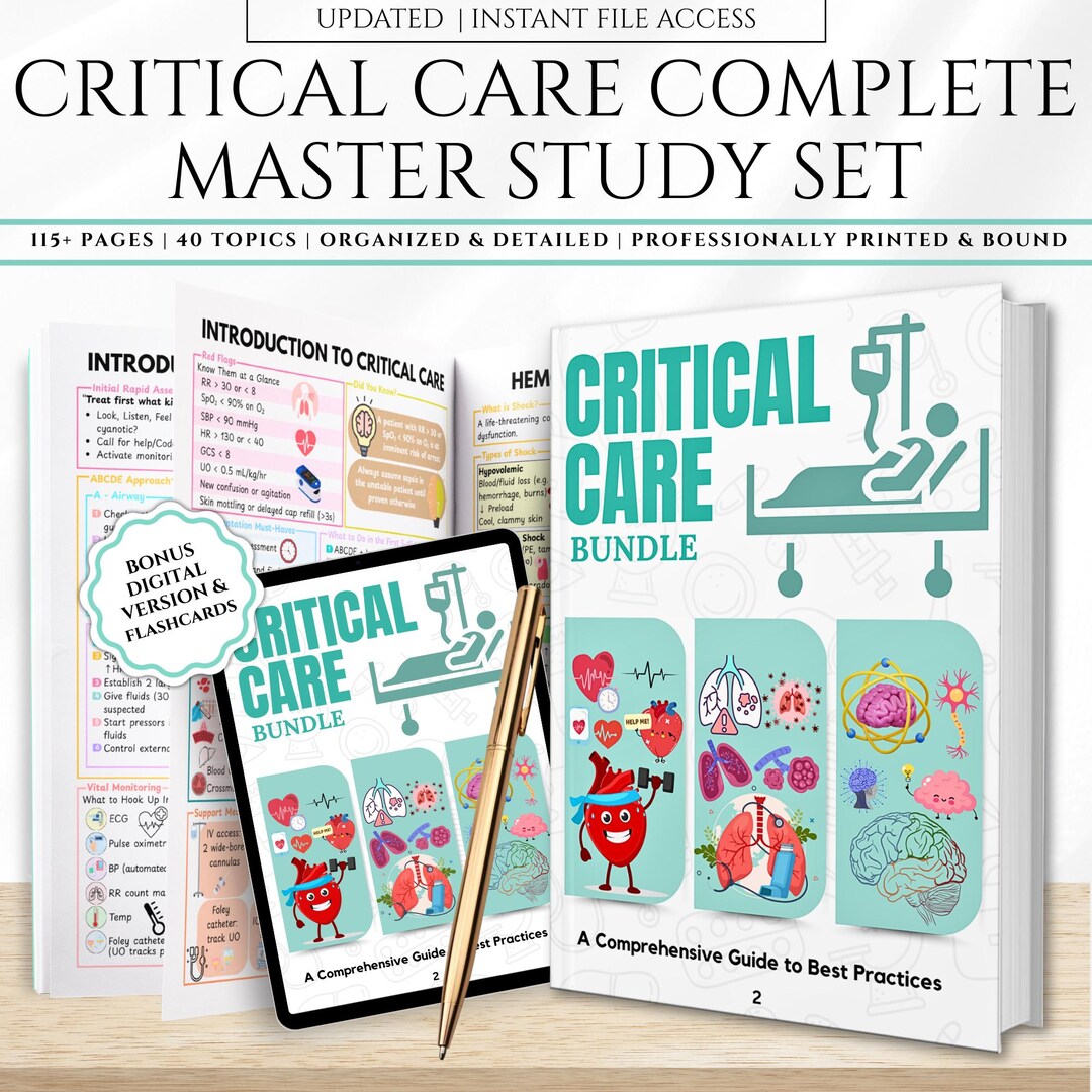 Critical Care Nursing Book | ICU Study Guide Physical Book | 115+ Pages ...