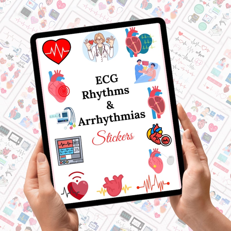 ECG Rhythm & Arrhythmias Cheat Sheet: Nursing Study Guide (digital ...