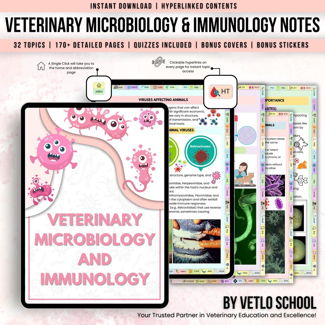 Veterinary Microbiology Study Bundle, Digital Vet Medicine Notes ...
