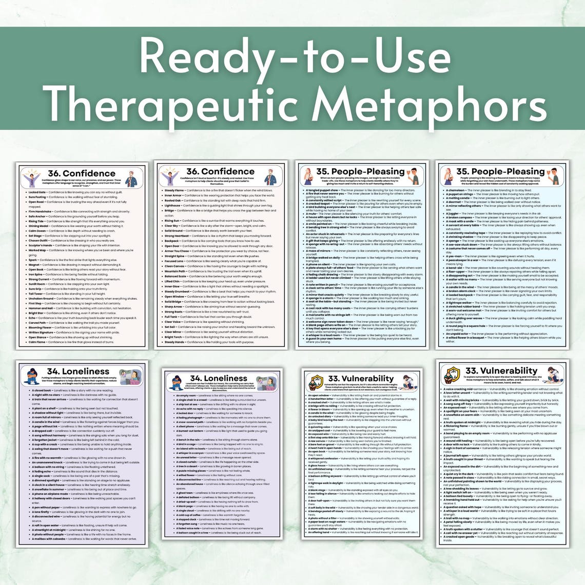 Therapy Metaphor Worksheet Bundle, Counseling & Psychology Activities ...
