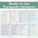 Therapy Metaphor Worksheet Bundle, Counseling & Psychology Activities ...