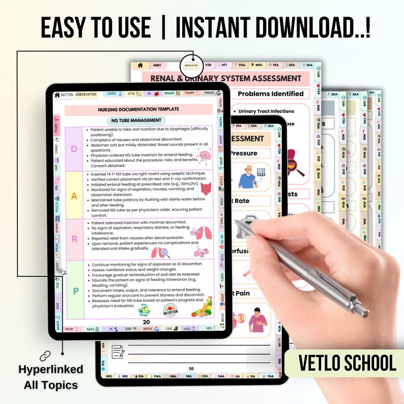 Health Assessment Nursing Bundle, Digital Nursing School Study Guide ...