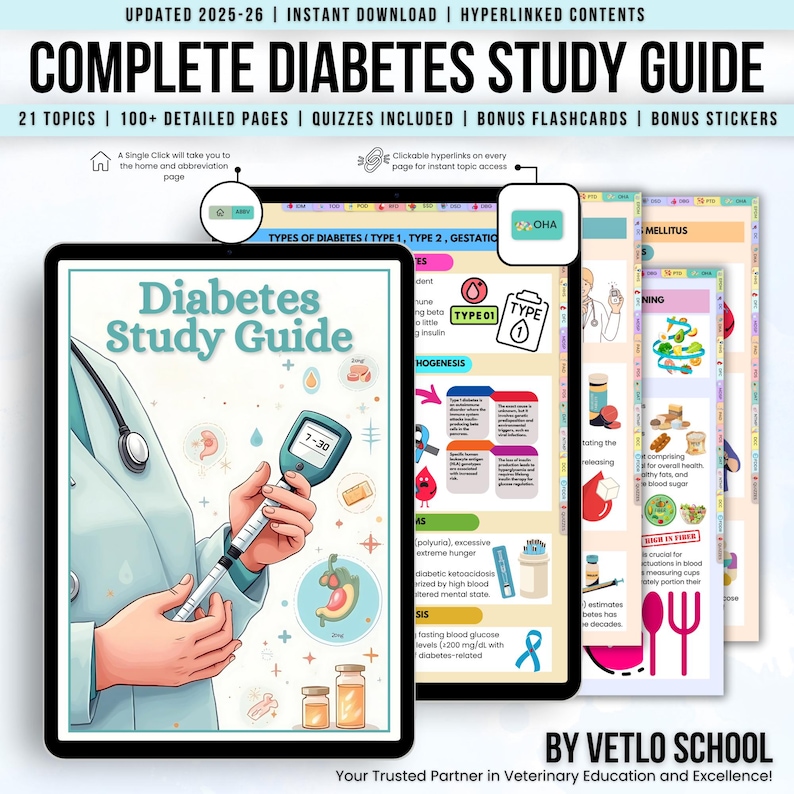 Diabetes Study Guide, Digital Nursing & Medical Notes, Endocrine ...
