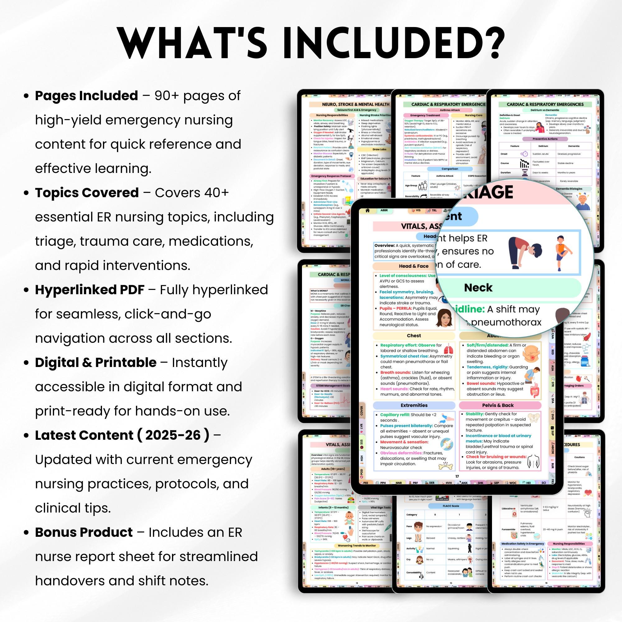ER Nursing Cheat Sheets, Medical Cheat Sheet, ER Nurse Help, Quick ...