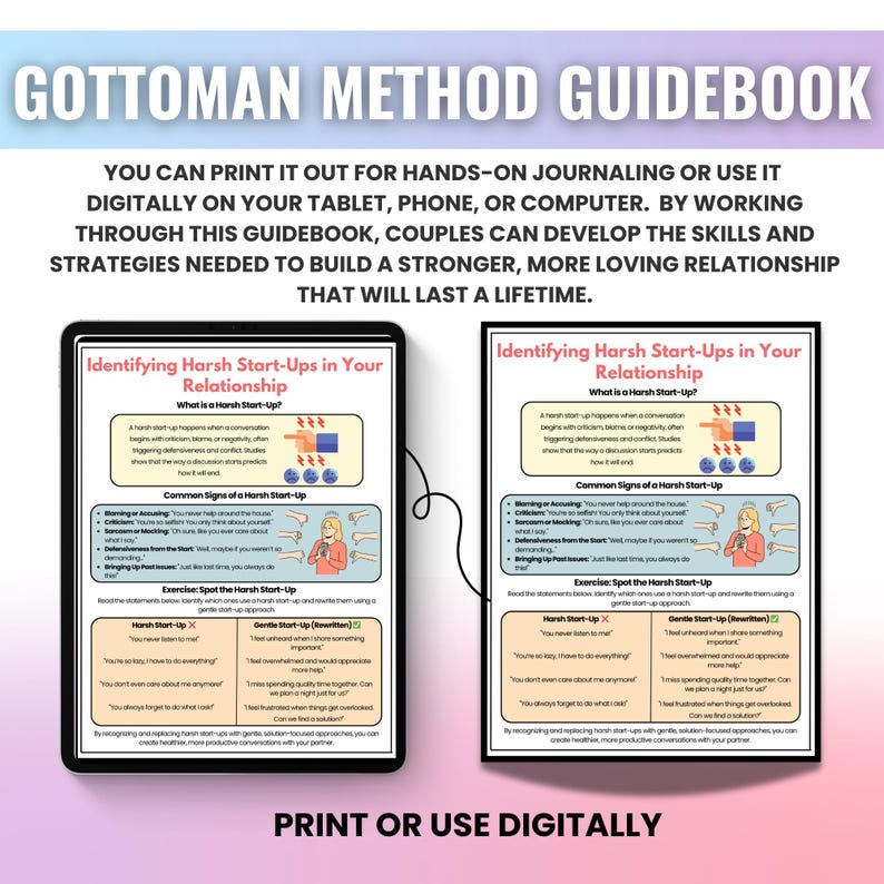 Gottman Method Guide Bundle, Gottman Couples Therapy, Gottman ...