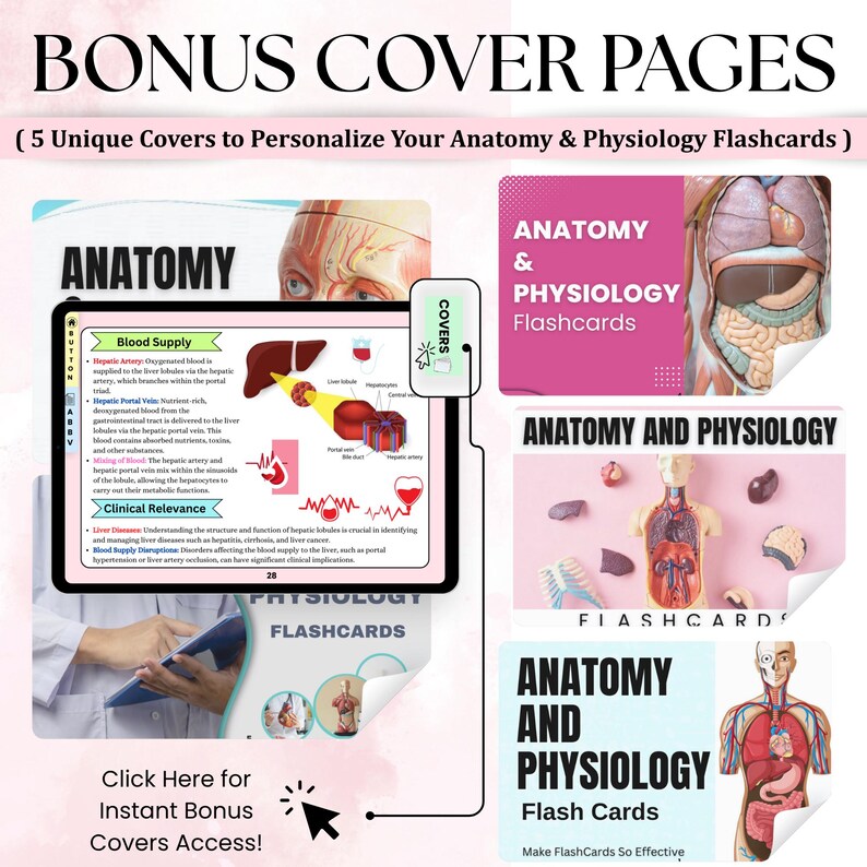Anatomy & Physiology Flashcards, Human Body Systems Study Cards ...