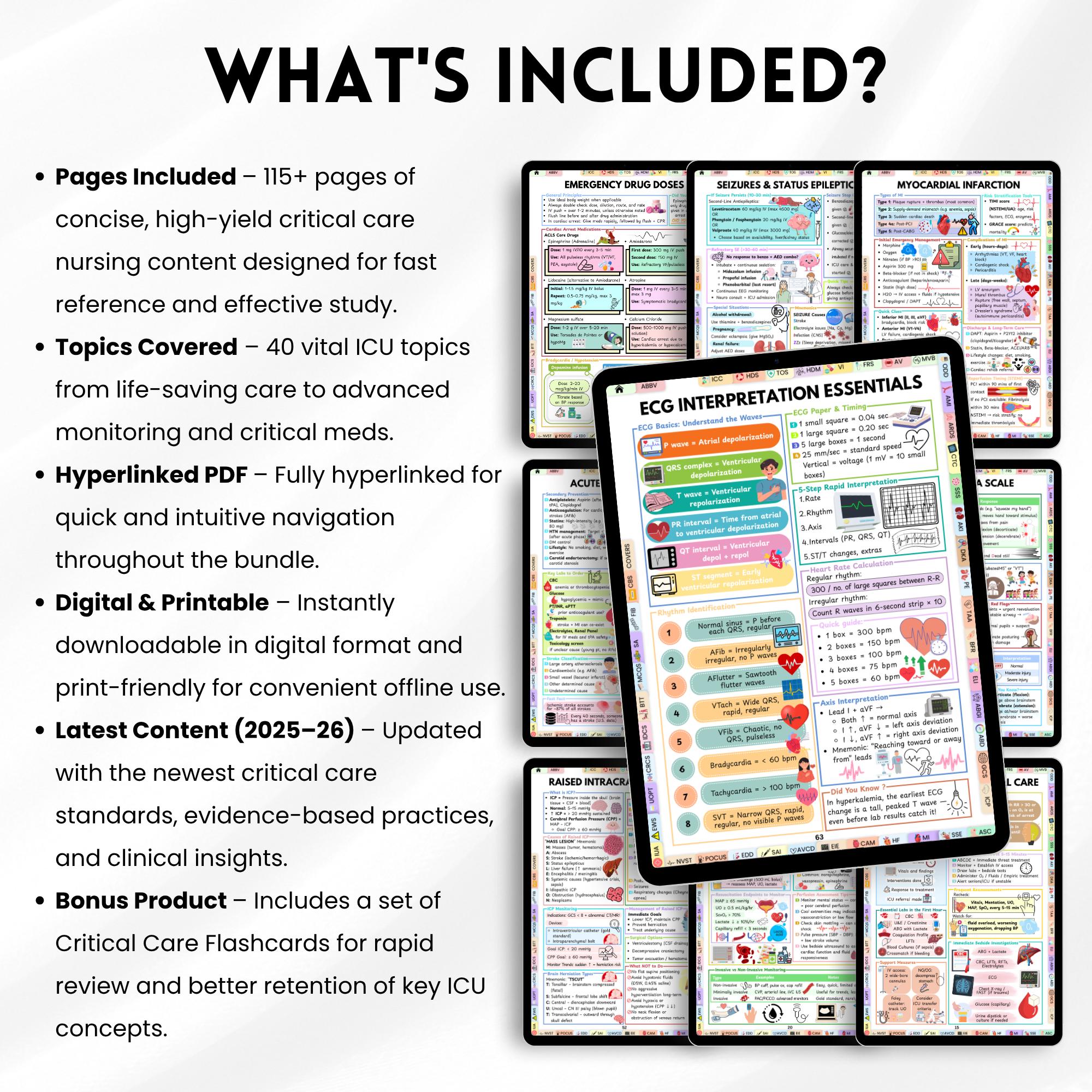 Critical Care Bundle, Critical Care Study Guide, Bonus Flashcards ...