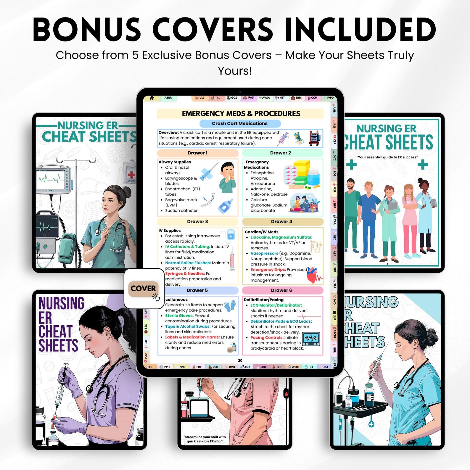 ER Nursing Cheat Sheets, Medical Cheat Sheet, ER Nurse Help, Quick ...