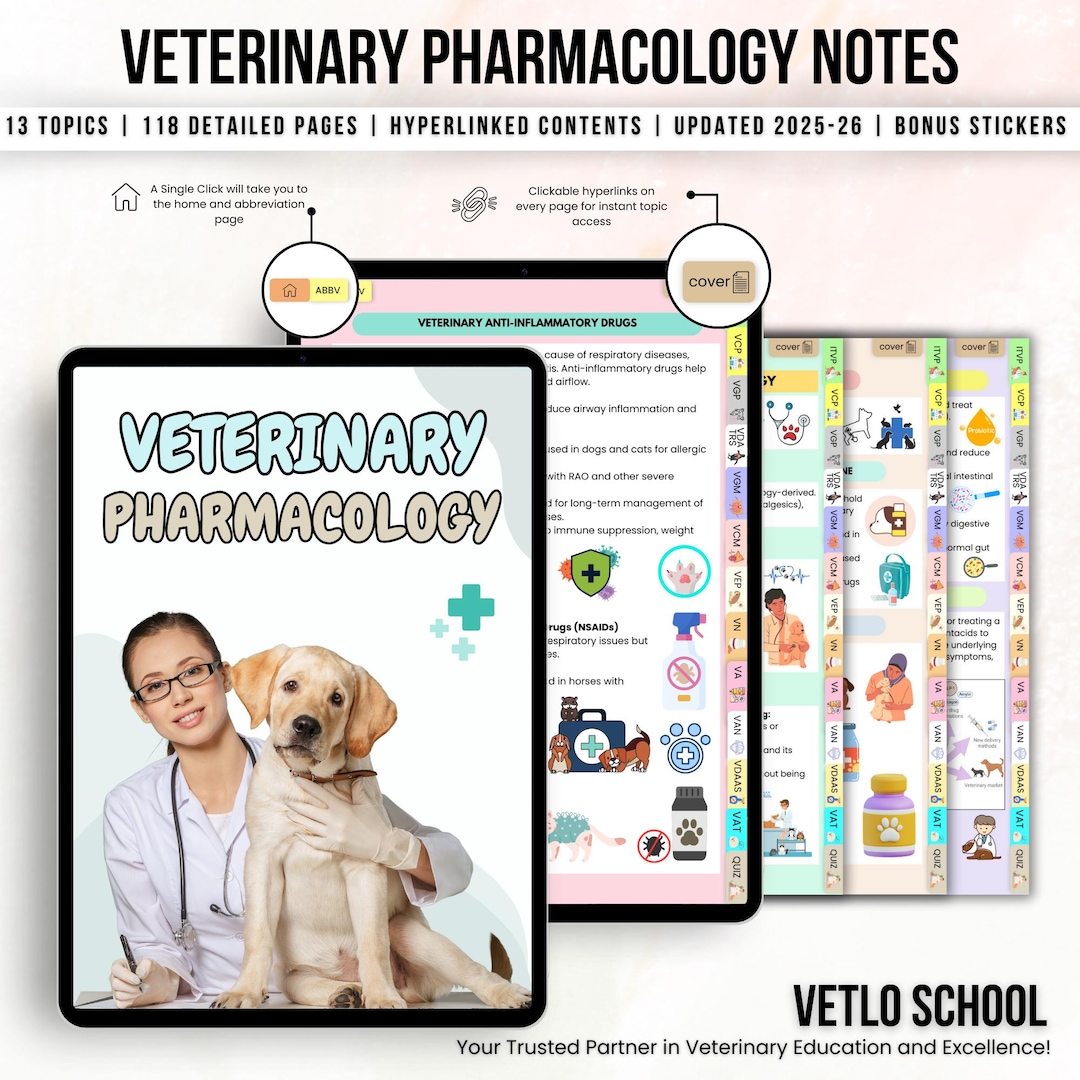 Veterinary Pharmacology Notes | Digital Vet Medicine Study Guide ...