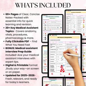 Medical Assistant Notes & Cheat Sheet Bundle, 20+ Topics Study Guide ...