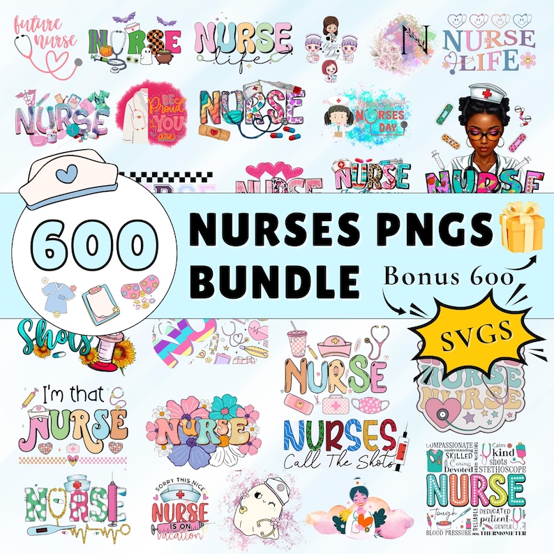 Nurse PNG SVG Bundle | Medical Career Clipart Pack | Nursing School ...