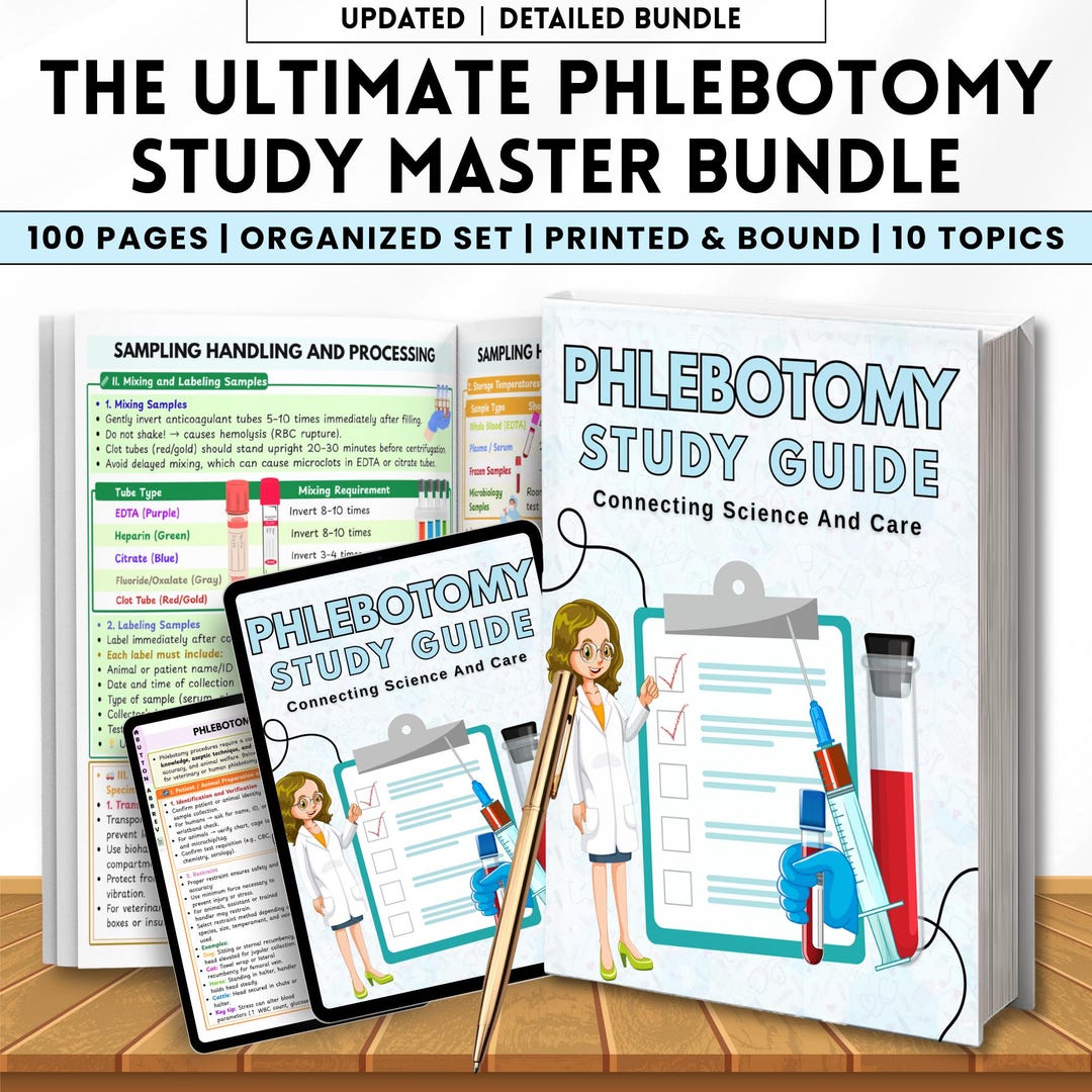Phlebotomy Training Book | Physical Study Guide for Blood Draw | Lab ...