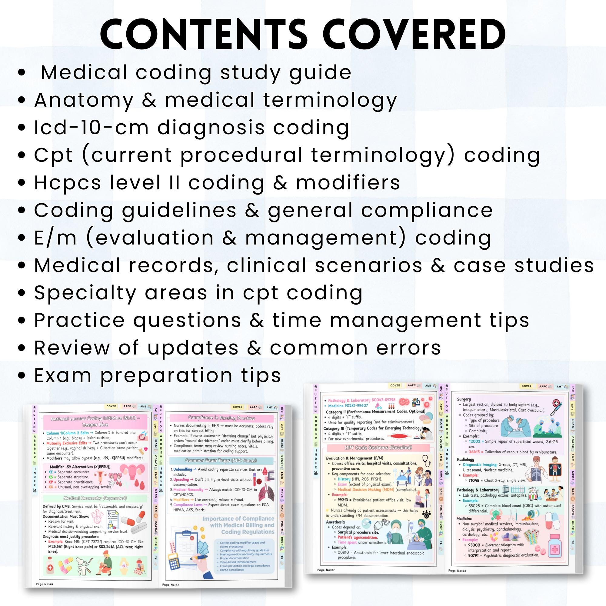 Medical Coding Study Guide Bundle | ICD-10 CPT Cheat Sheets | Anatomy ...