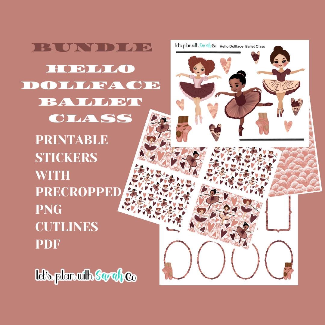 HELLO DOLLFACE BALLET Class Printable Journals Boxes, Ballet Dolls, Scraps, Layering for ...
