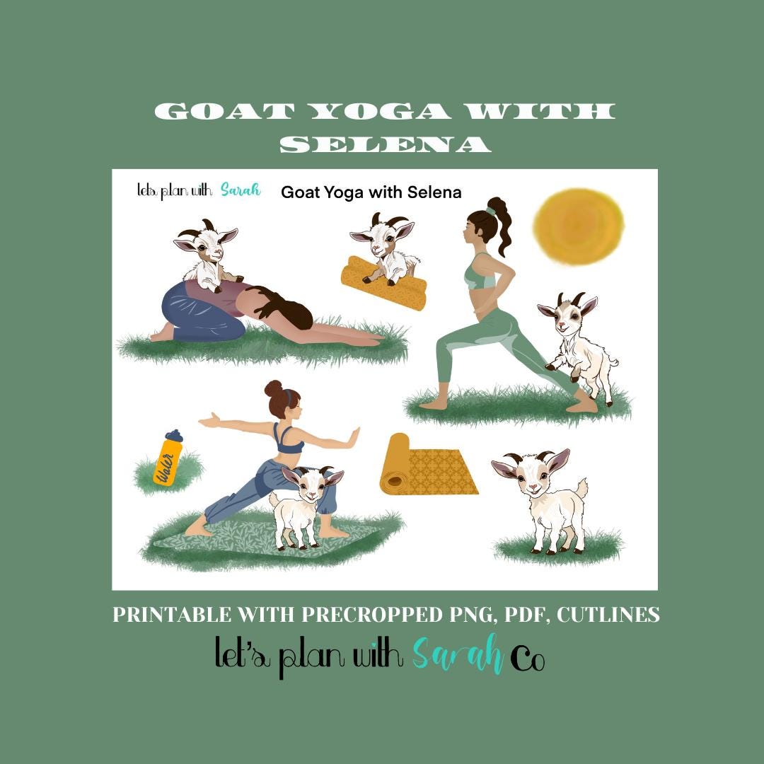 GOAT YOGA W SELENA Printable Spring and Summer Stickers. Fitness ...