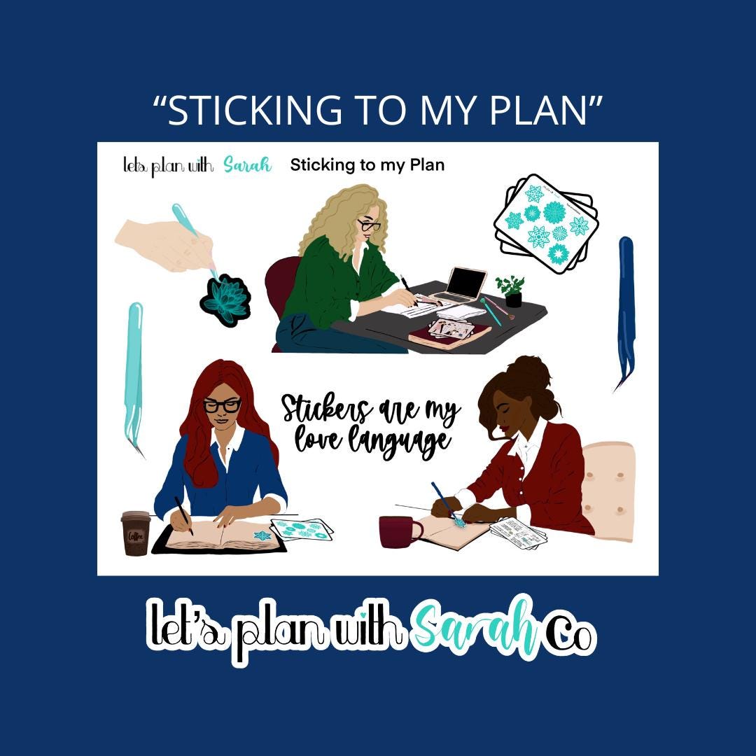 STICKING to MY PLAN Printable Planner Doll Stickers for National ...