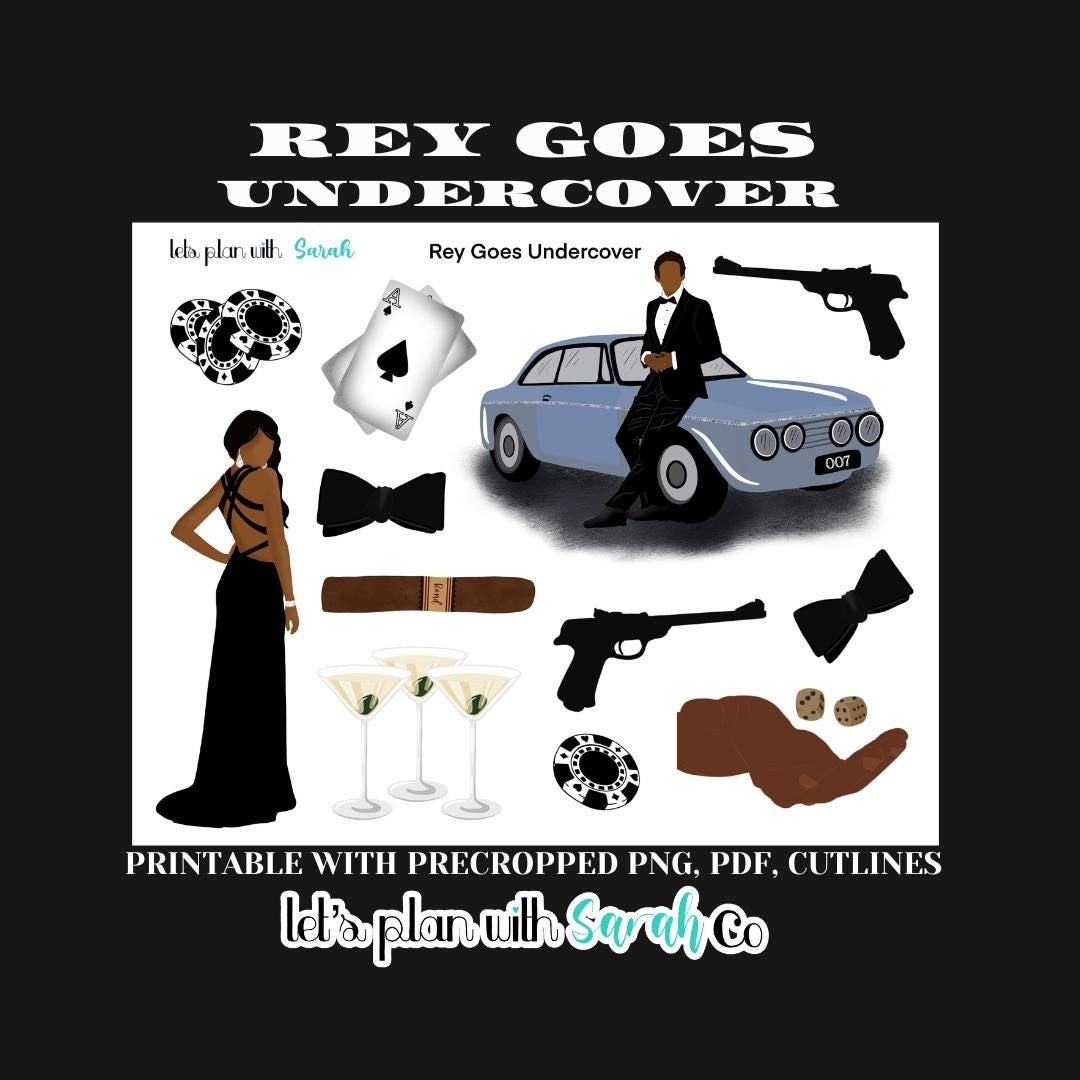 REY GOES UNDERCOVER Printable Stickers Agent Bond-ish for Planners ...