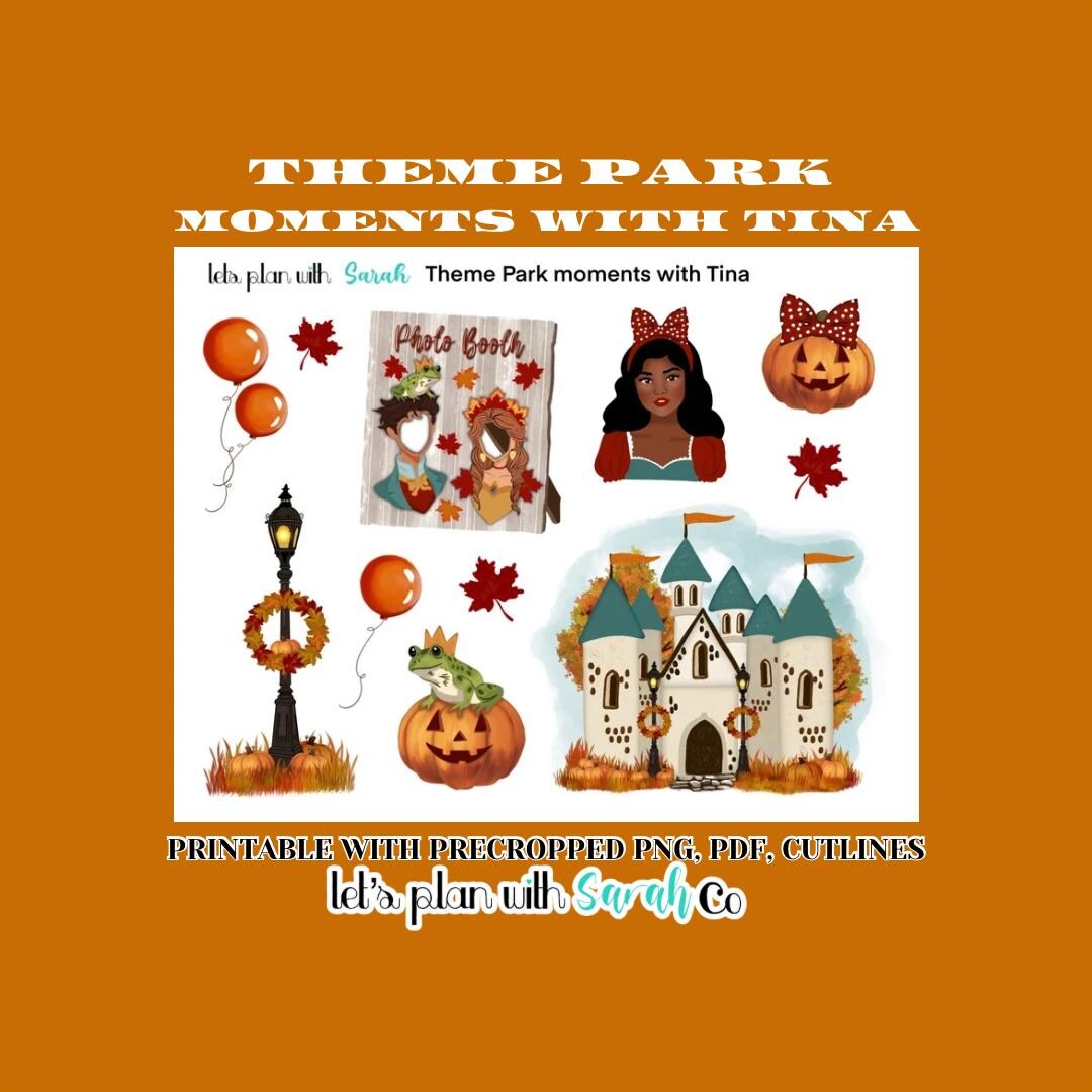 THEME PARK MOMENTS With Tina Fall Stickers for Planners, Journals, Bujo ...