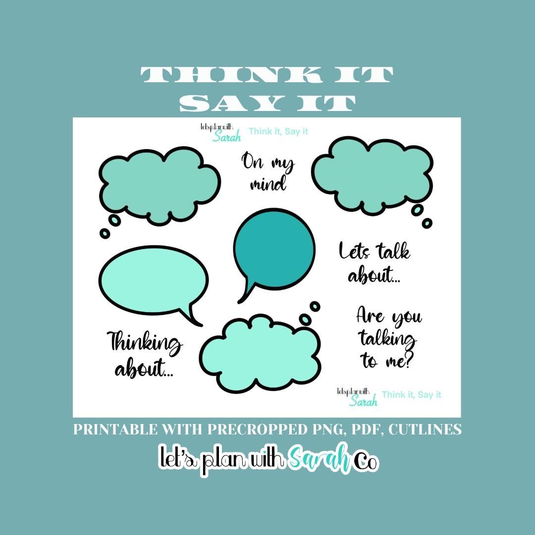 THINK IT SAY It Printable Valentine Stickers for Planner, Journal, Bujo ...