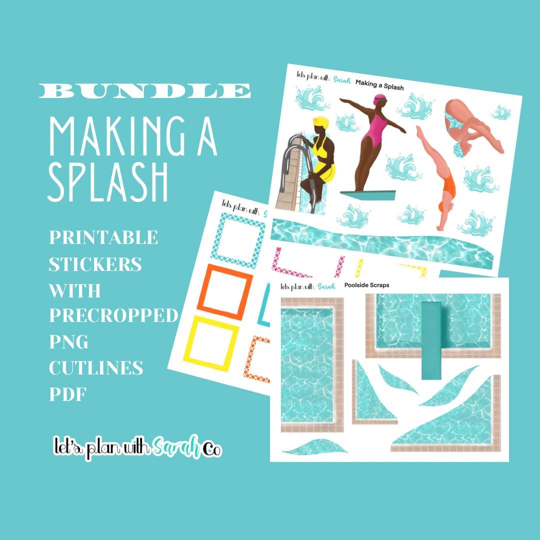 MAKING A SPLASH Printable Summer Pool Day Stickers, for Planners ...