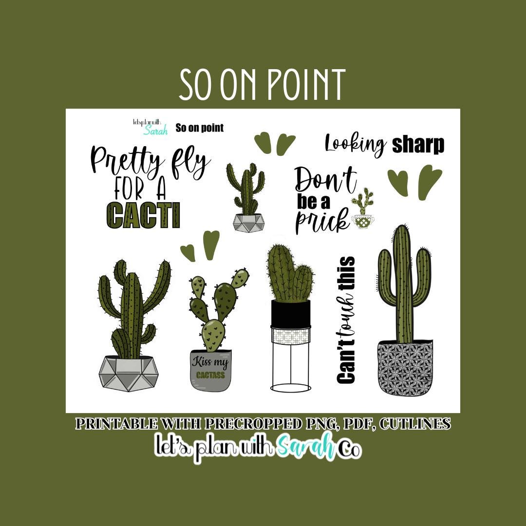 SO ON POINT Cacti Stickers Printable Planner Stickers Scrapbooking ...