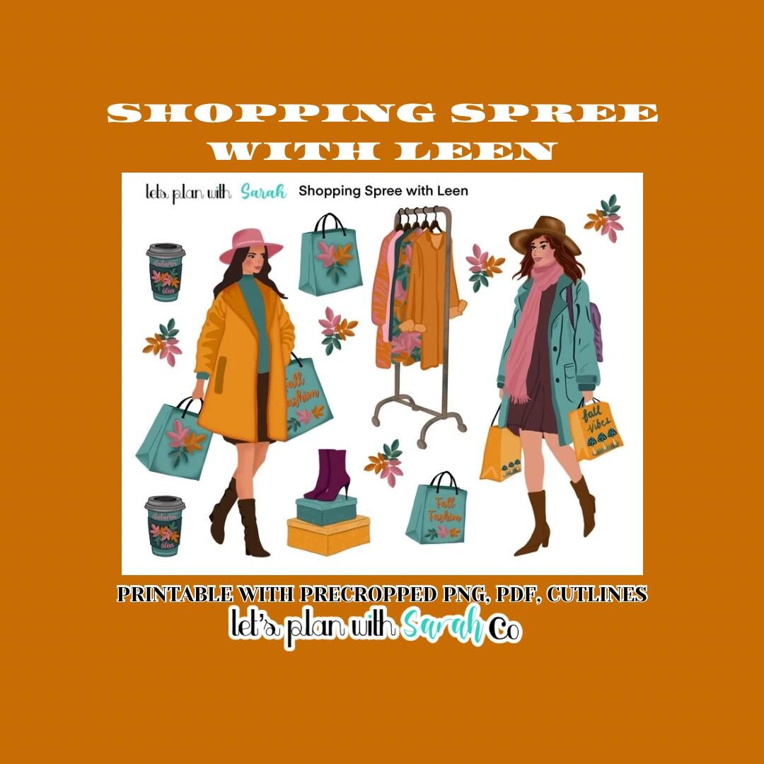 SHOPPING SPREE With LEEN Fall Shopping Printable Stickers for Planners ...