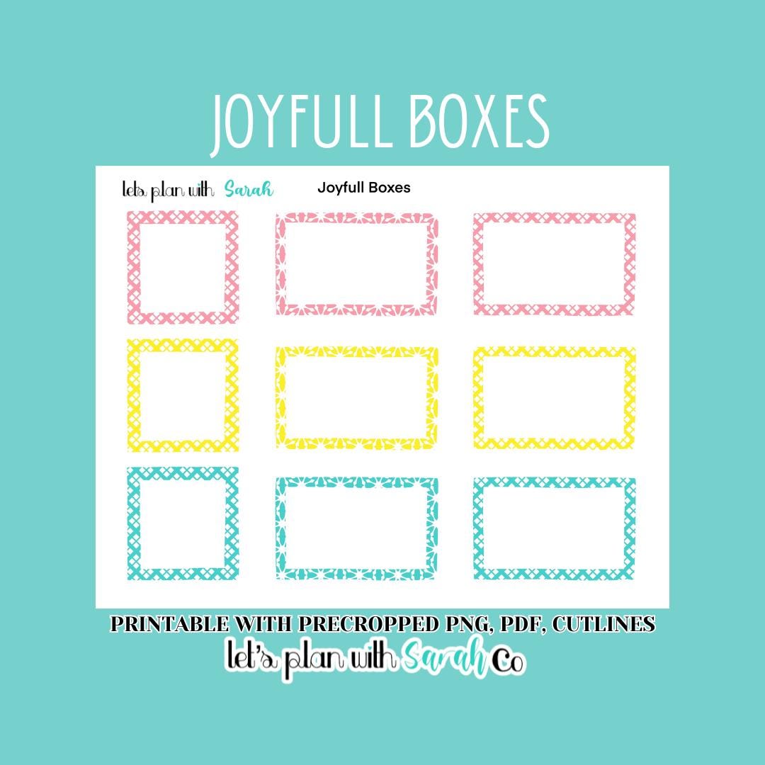 JOYFUL BOXES Printable Functional Journal Boxes for Planners, Journals ...