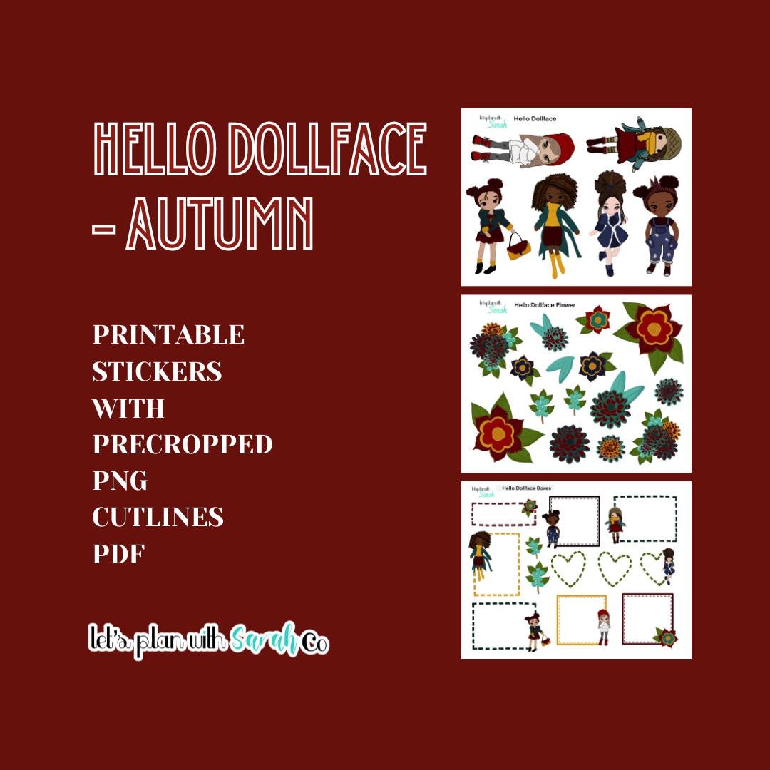 HELLO DOLLFACE AUTUMN Printable Fun Ragdolls, Fall Flowers and Boxes ...