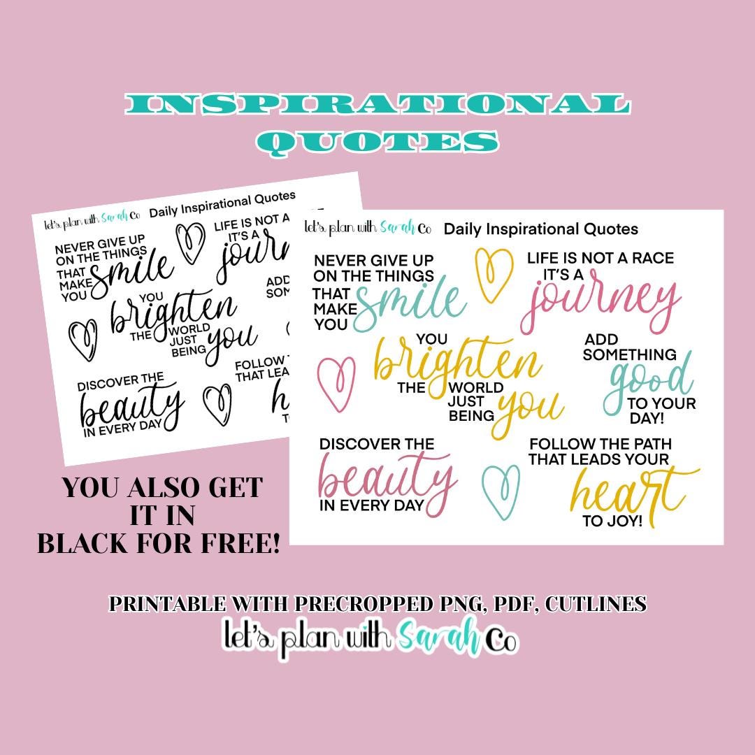 DAILY INSPIRATIONAL QUOTES Printable Stickers for Planners, Journals ...