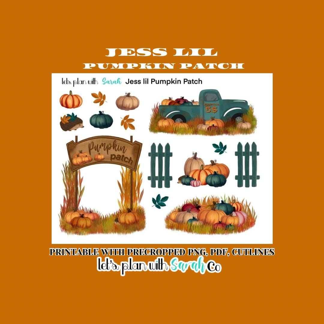 JESS Lil PUMPKIN PATCH Fall Autumn Stickers for Planners, Journals ...