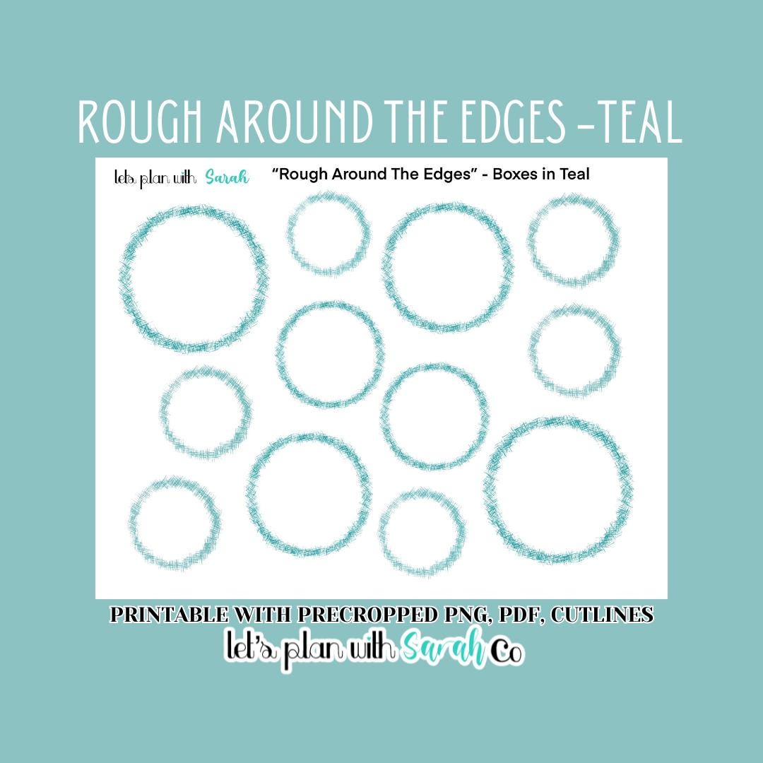 ROUGH AROUND the EDGES - Boxes in Teal- Printable Functional Text Box ...