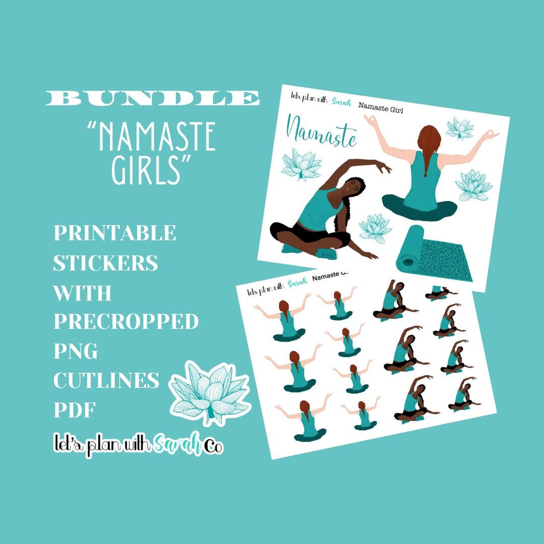 NAMASTE GIRLS + ICONS Bundle Printable Stickers for Workout Tracking ...