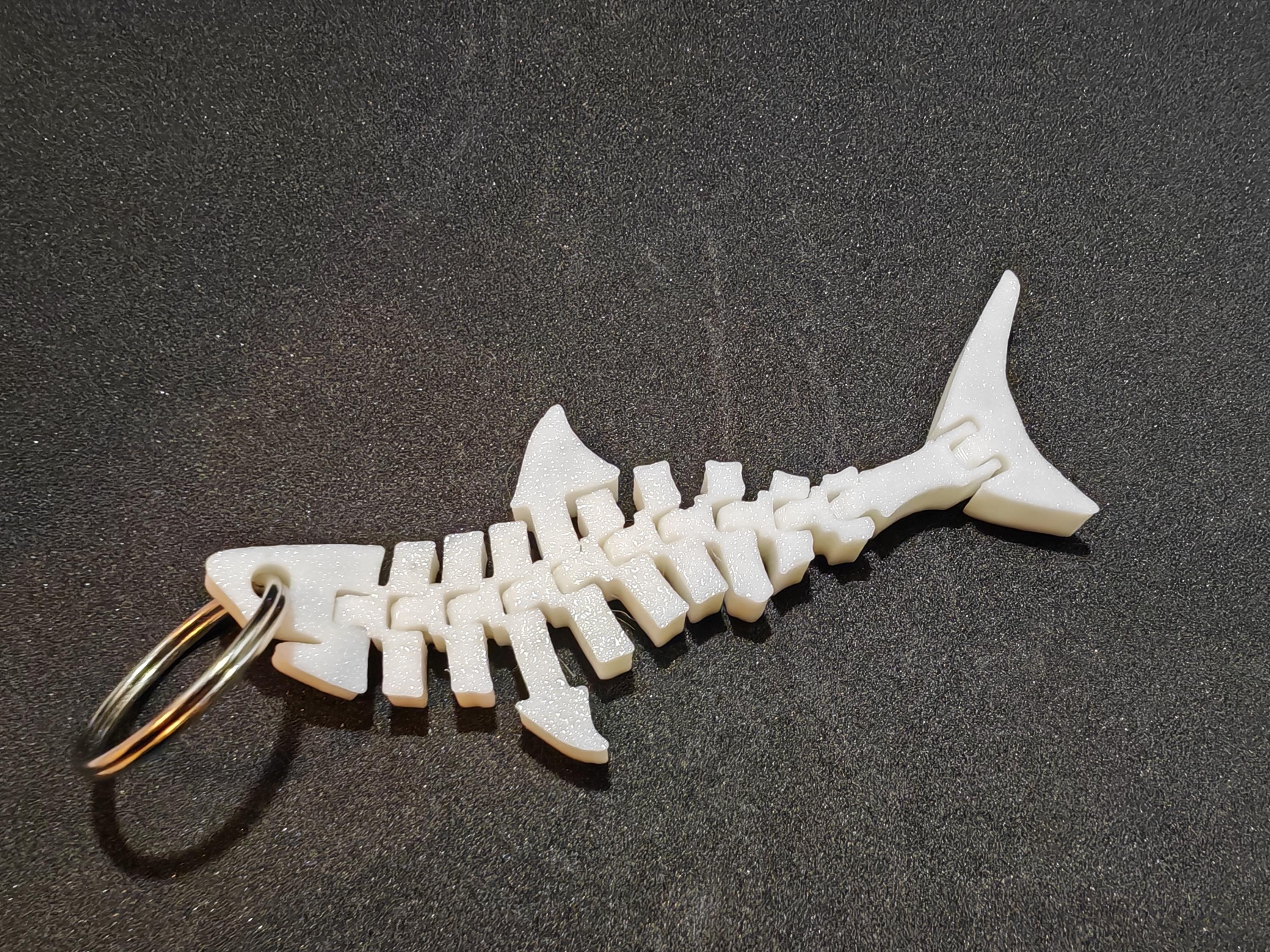3D Printed Flexi Shark Skeleton Keychain PLA Keyring - Etsy