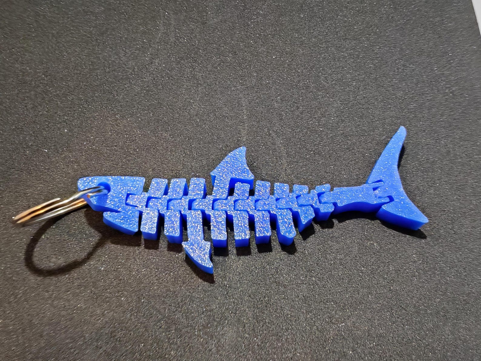 3D Printed Flexi Shark Skeleton Keychain PLA Keyring - Etsy