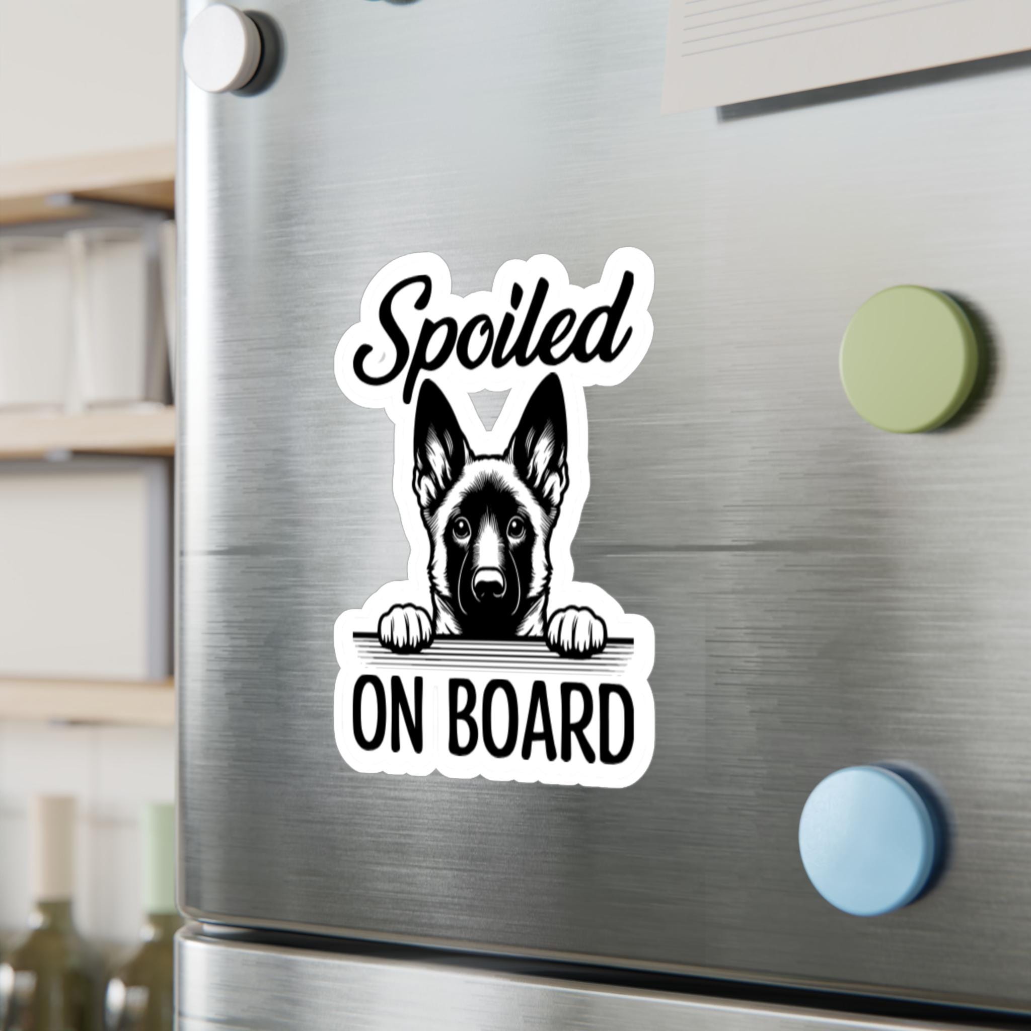 Spoiled Belgian Malinois Car Sticker, Dog Lover Vinyl Decal, Funny Cute ...