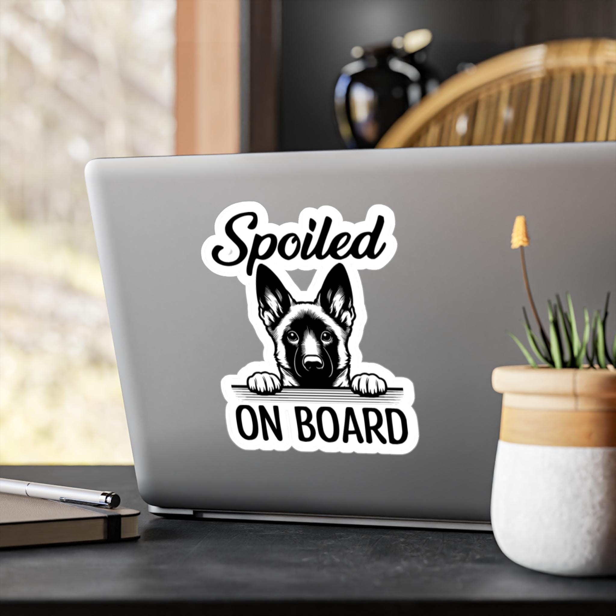 Spoiled Belgian Malinois Car Sticker, Dog Lover Vinyl Decal, Funny Cute ...