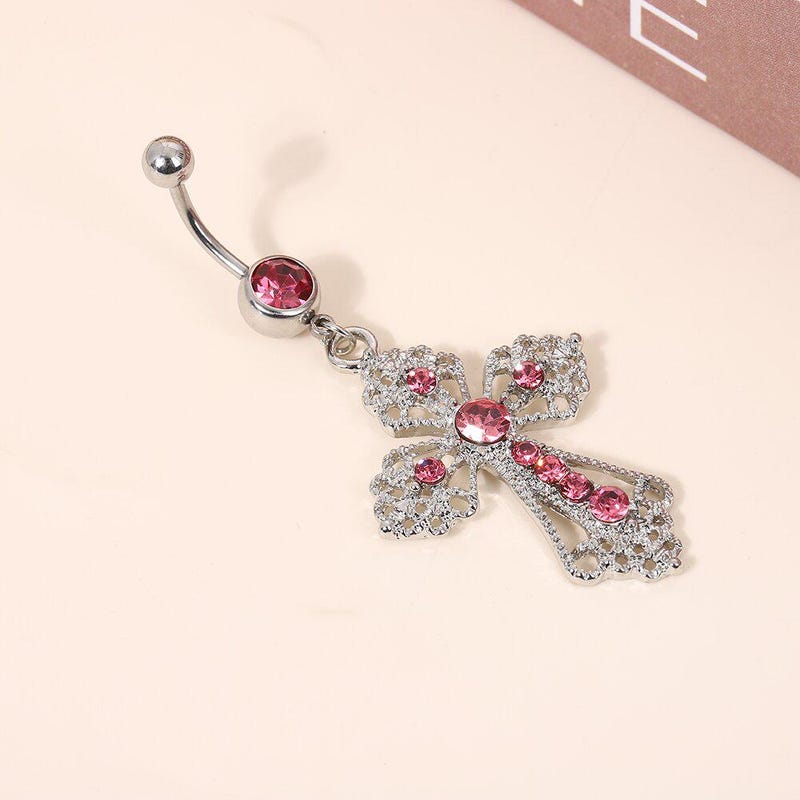 Cross Navel Ring - Etsy