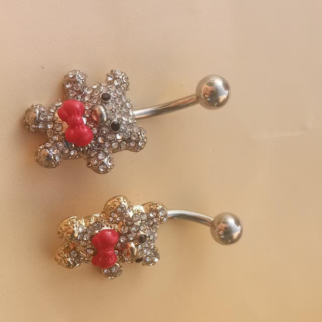 14G Bear Belly Ring,belly Button Ring, Body Jewelry, Belly Ring, Best ...