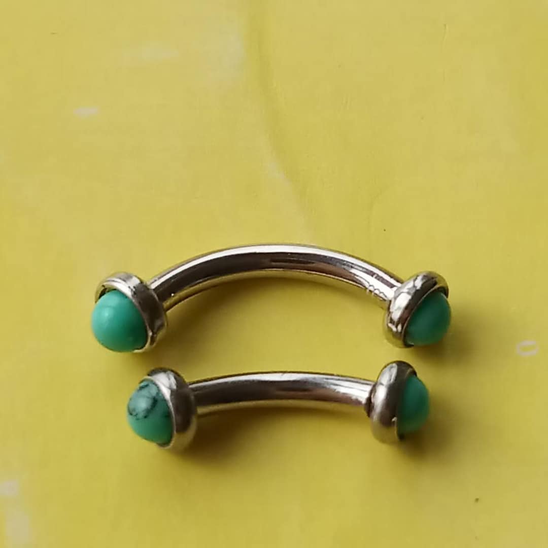 16g Turquoise Eyebrow,eyebrow Ring, Rook Barbell, Body Piercing Jewelry ...