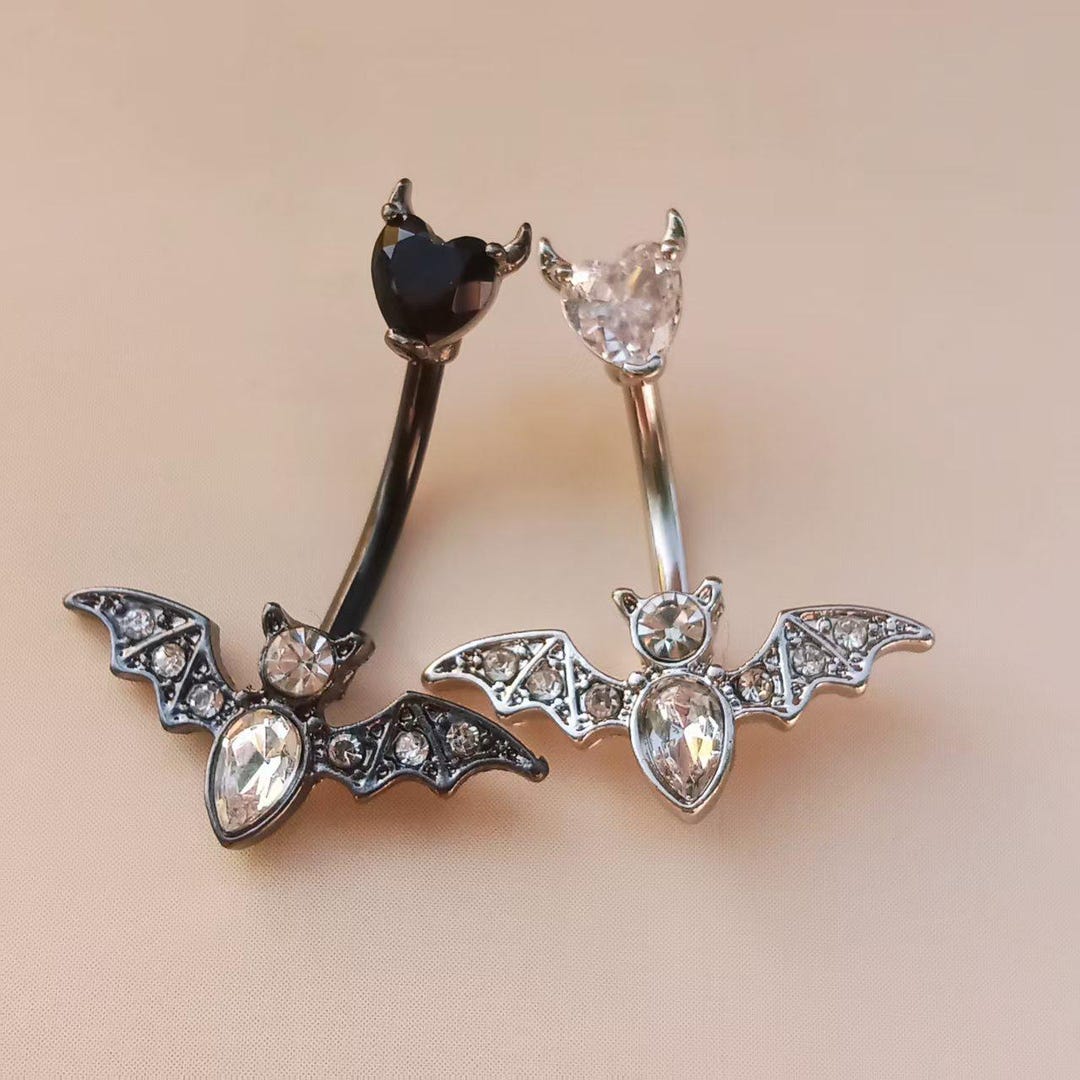 14G Surgical Steel Bat Belly Ring,belly Button Ring, Body Jewelry ...