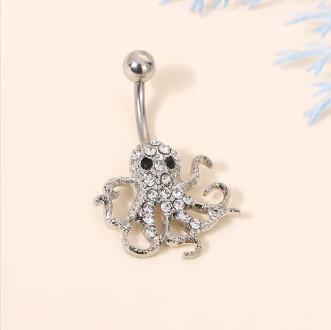 14G Octopus Belly Ring,belly Button Ring, Body Jewelry, Belly Ring ...