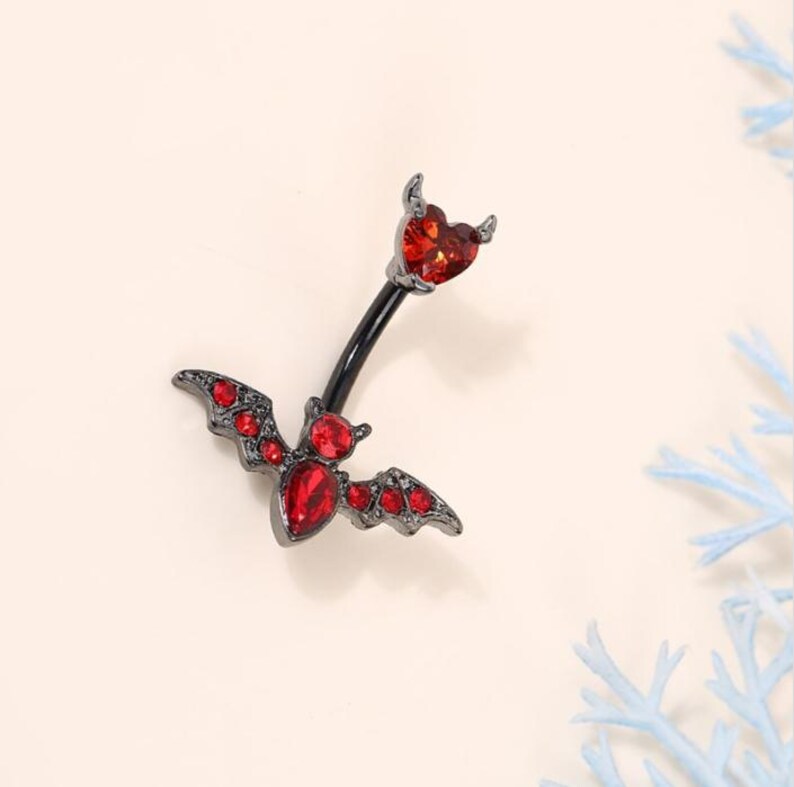 Halloween Bat Belly Ring, Belly Button Ring, Body Jewelry, Belly Ring ...