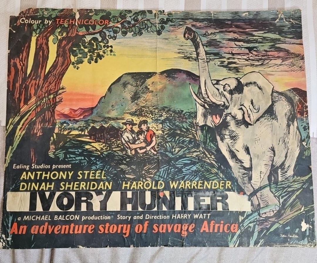 Rare Ivory Hunter Movie Poster (1952), Folded - Etsy