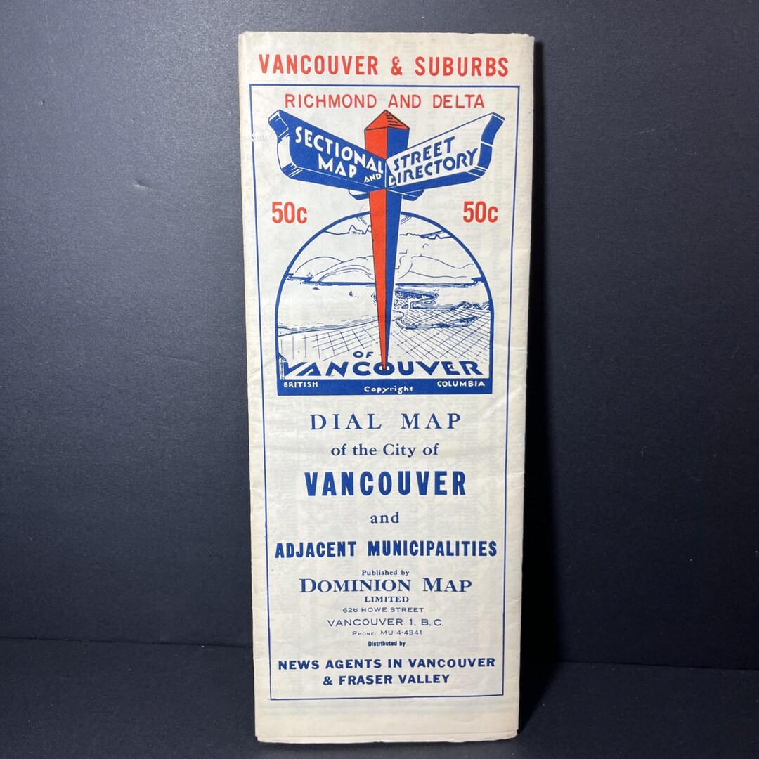 Vintage Vancouver Dial Map, Dominion Maps (1950s-60s) - Etsy
