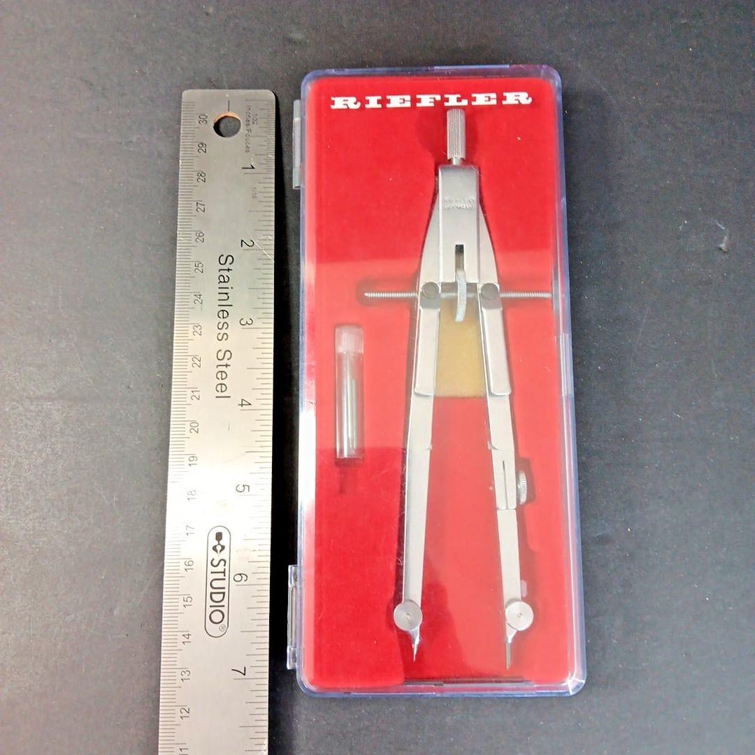 VTG RIEFLER Technical Drawing/drafting Tool Compass/divider With Case ...