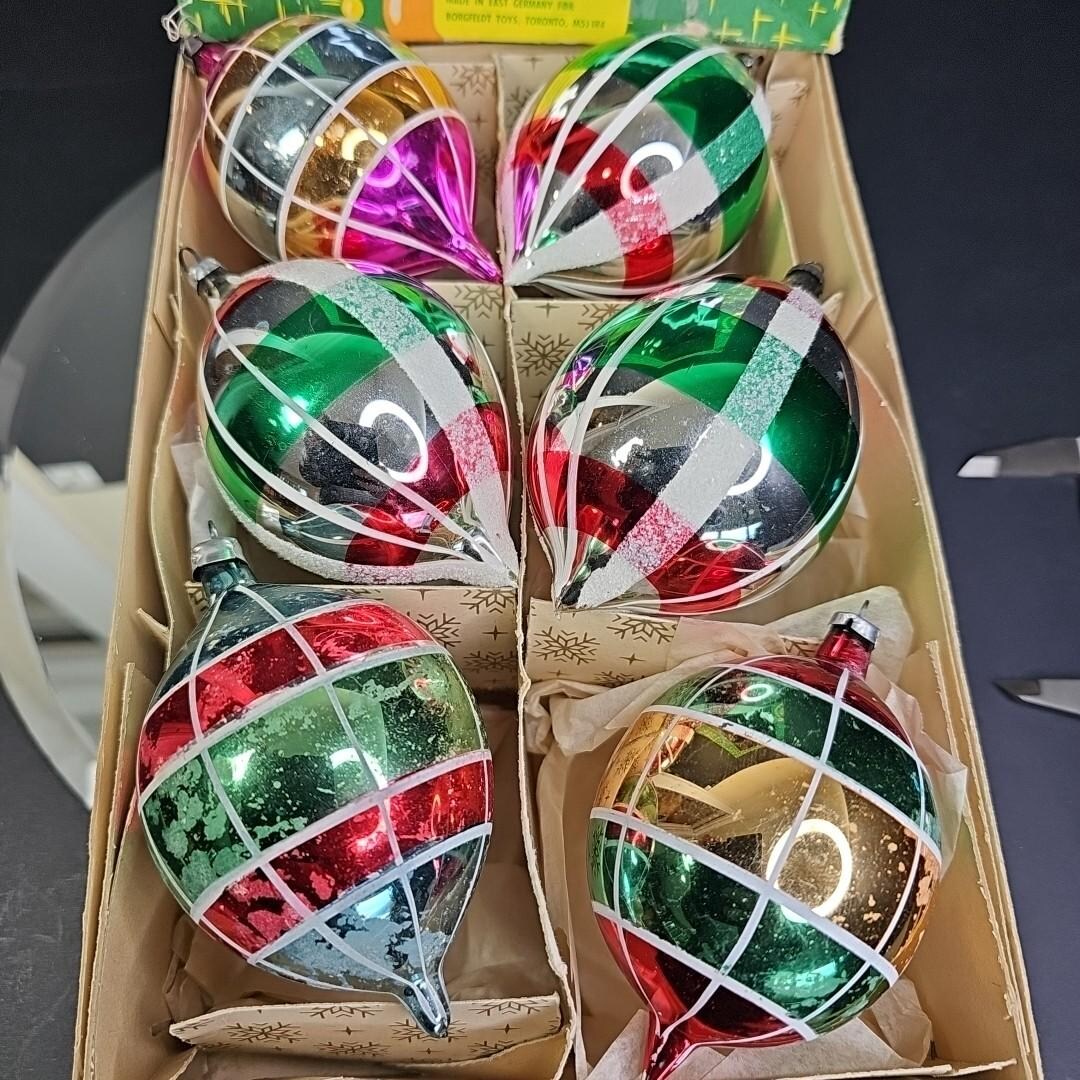 Vintage Large Germany Glass Christmas Ornaments, Hand Blown Baubles ...